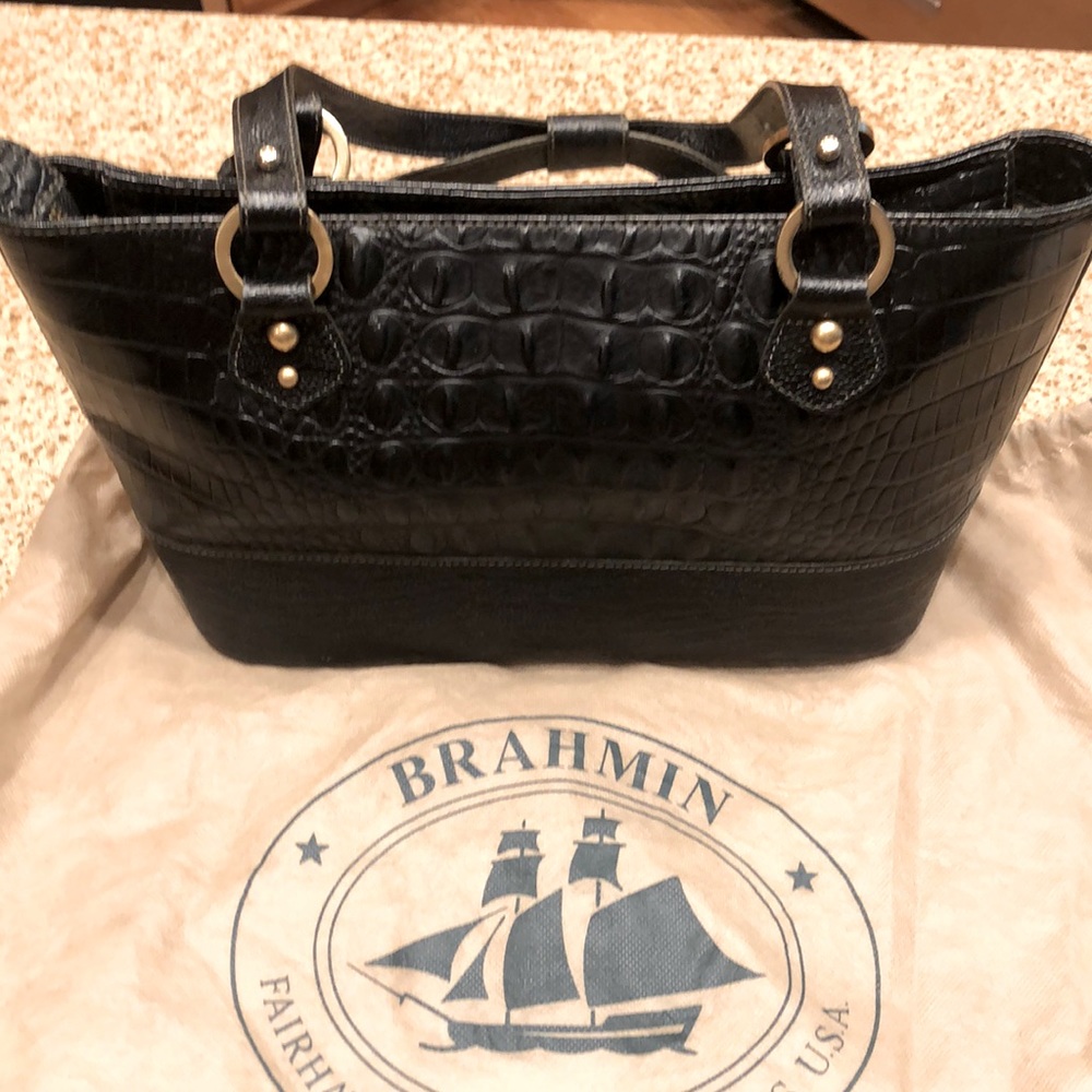 Brahmin Mini Black Tote - Gem